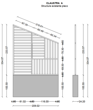 Claustra bois 11 lames droites en chêne CREAPOZ Cloison coulissante ...
