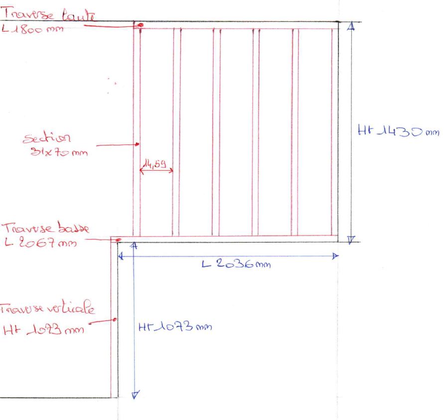 Claustra chêne bois ajouré en 11 lames avec lames plus longues Cloison ...